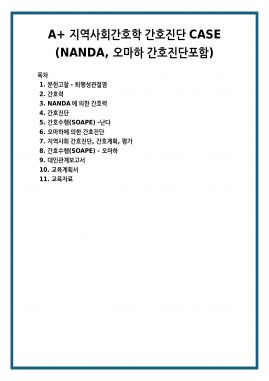 지역사회간호학 간호진단 CASE (NANDA, 오마하 간호진단포함)-1페이지