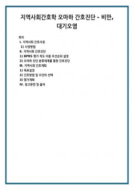 지역사회간호학 오마하 간호진단 - 비만, 대기오염-1페이지