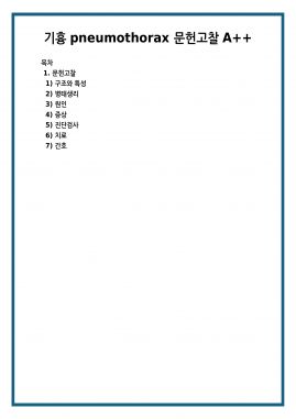 기흉 pneumothorax 문헌고찰-1페이지