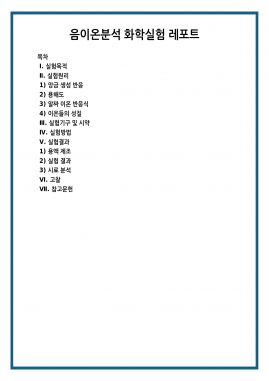 음이온분석 화학실험 레포트-1페이지
