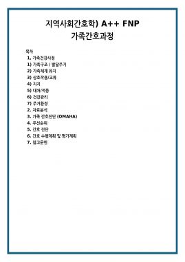 지역사회간호학) FNP 가족간호과정-1페이지
