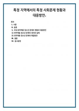 특정 지역에서의 특정 사회문제 현황과 대응방안.-1페이지