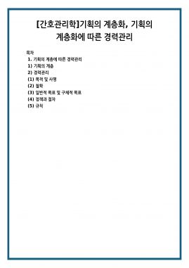 [간호관리학]기획의 계층화, 기획의 계층화에 따른 경력관리-1페이지
