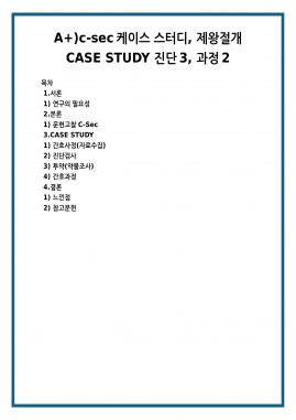 c-sec케이스 스터디, 제왕절개 CASE STUDY 진단3, 과정2-1페이지