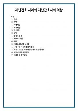 재난간호 사례와 재난간호사의 역할-1페이지