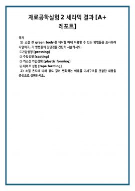 재료공학실험2 세라믹 결과 [레포트]-1페이지