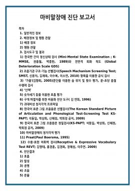 마비말장애 진단 보고서-1페이지