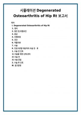 시뮬레이션 Degenerated Osteoarthritis of Hip Rt 보고서-1페이지