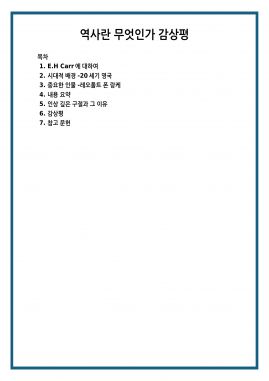 역사란 무엇인가 감상평-1페이지