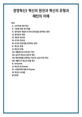 경영혁신) 혁신의 원천과 혁신의 유형과 패턴의 이해-1페이지