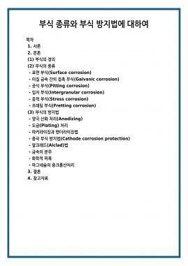 부식 종류와 부식 방지법에 대하여-1페이지