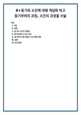 동기와 소진에 대해 개념화 하고 동기부여의 과정, 소진의 과정을 서술-1페이지