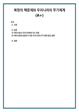북한의 핵문제와 우리나라의 무기체계-1페이지