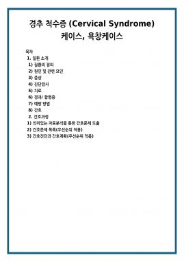 경추 척수증 (Cervical Syndrome) 케이스, 욕창케이스-1페이지