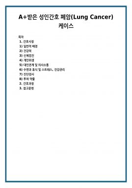 성인간호 폐암(Lung Cancer) 케이스-1페이지