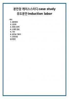 분만장 케이스스터디case study 유도분만induction labor-1페이지