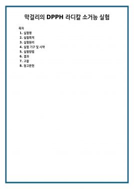 막걸리의 DPPH 라디칼 소거능 실험-1페이지