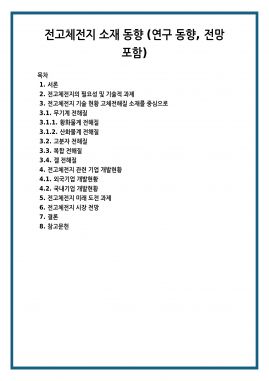 전고체전지 소재 동향 (연구 동향, 전망 포함)-1페이지