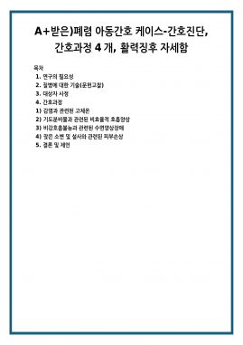 폐렴 아동간호 케이스-간호진단, 간호과정 4개, 활력징후 자세함-1페이지