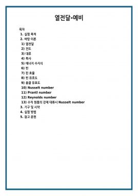 열전달-예비 레포트 자료-1페이지