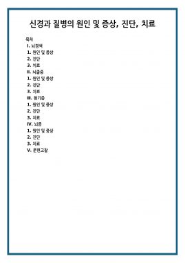신경과 질병의 원인 및 증상, 진단, 치료-1페이지