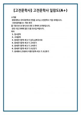 [고전문학사] 고전문학사 일람도-1페이지