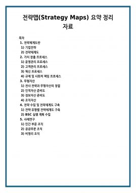 전략맵(Strategy Maps) 요약 정리 자료-1페이지