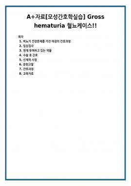 자료[모성간호학실습] Gross hematuria 혈뇨케이스-1페이지