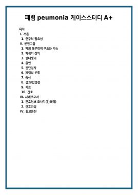 폐렴 peumonia 케이스스터디-1페이지