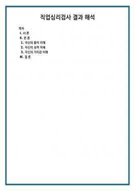 직업심리검사 결과 해석-1페이지