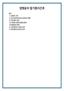 생명윤리 말기환자간호-1페이지