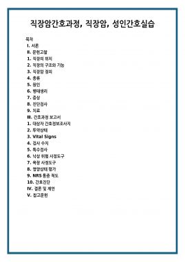 직장암간호과정, 직장암, 성인간호실습-1페이지