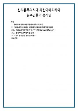 신자유주의시대 라틴아메리카와 원주민들의 움직임-1페이지