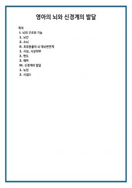 영아의 뇌와 신경계의 발달-1페이지