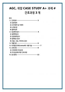 AGC, 위암 CASE STUDY 과제 간호과정 3개-1페이지