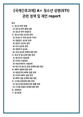 [국제간호과제] 청소년 성병(STI) 관련 정책 및 제언 report-1페이지