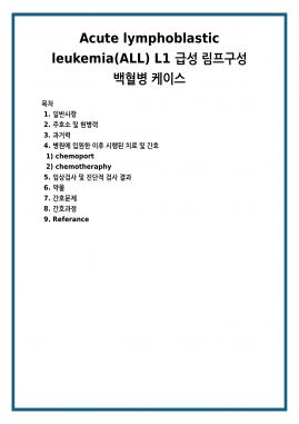 Acute lymphoblastic leukemia(ALL) L1 급성 림프구성 백혈병 케이스-1페이지