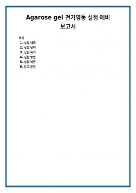 Agarose gel 전기영동 실험 예비 보고서-1페이지
