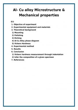 Al- Cu alloy Microstructure & Mechanical properties-1페이지