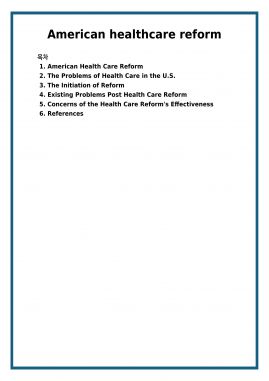American healthcare reform-1페이지