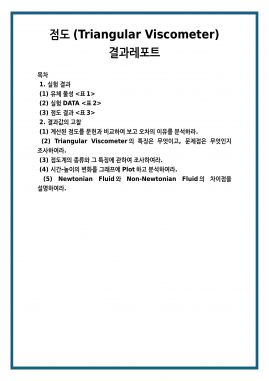 점도 (Triangular Viscometer) 결과레포트-1페이지