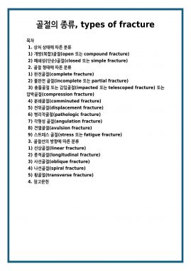 골절의 종류, types of fracture-1페이지