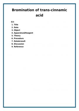 Bromination of trans-cinnamic acid-1페이지