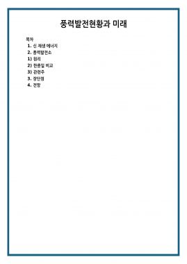 풍력발전현황과 미래-1페이지