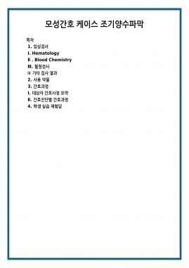 모성간호 케이스 조기양수파막-1페이지