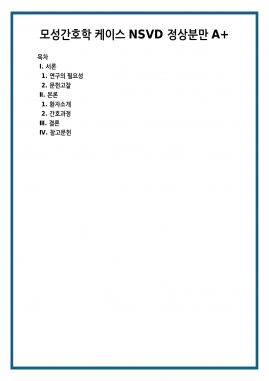 모성간호학 케이스 NSVD 정상분만-1페이지