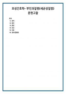 모성간호학- 부인과질병(세균성질염) 문헌고찰-1페이지