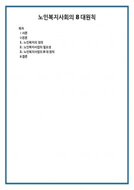 노인복지사회의 8대원칙-1페이지