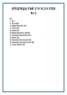 공학설계실습 CAE 2차 보고서 (학점)-1페이지