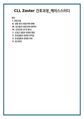 CLL Zoster 간호과정_케이스스터디-1페이지